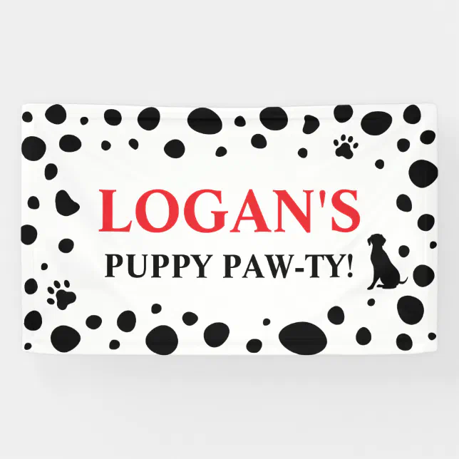 Dalmatian Spots Dog Happy Birthday Banner | Zazzle