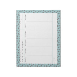 Dalmatian Turquoise Weekly Planner Notepad | Zazzle