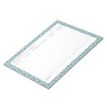 Dalmatian Turquoise Weekly Planner Notepad | Zazzle