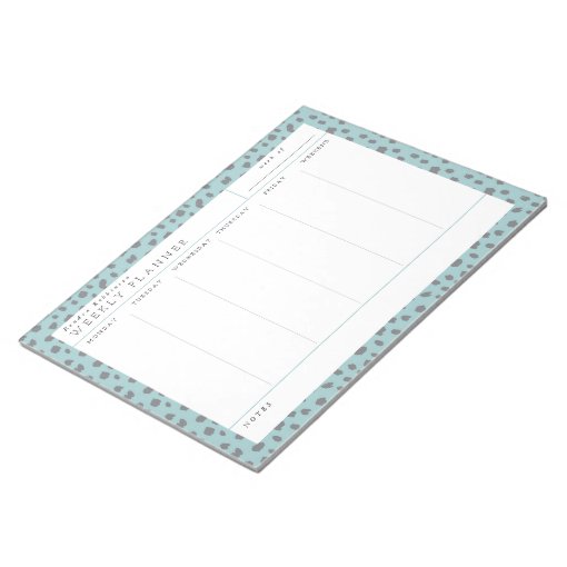 Dalmatian Turquoise Weekly Planner Notepad | Zazzle