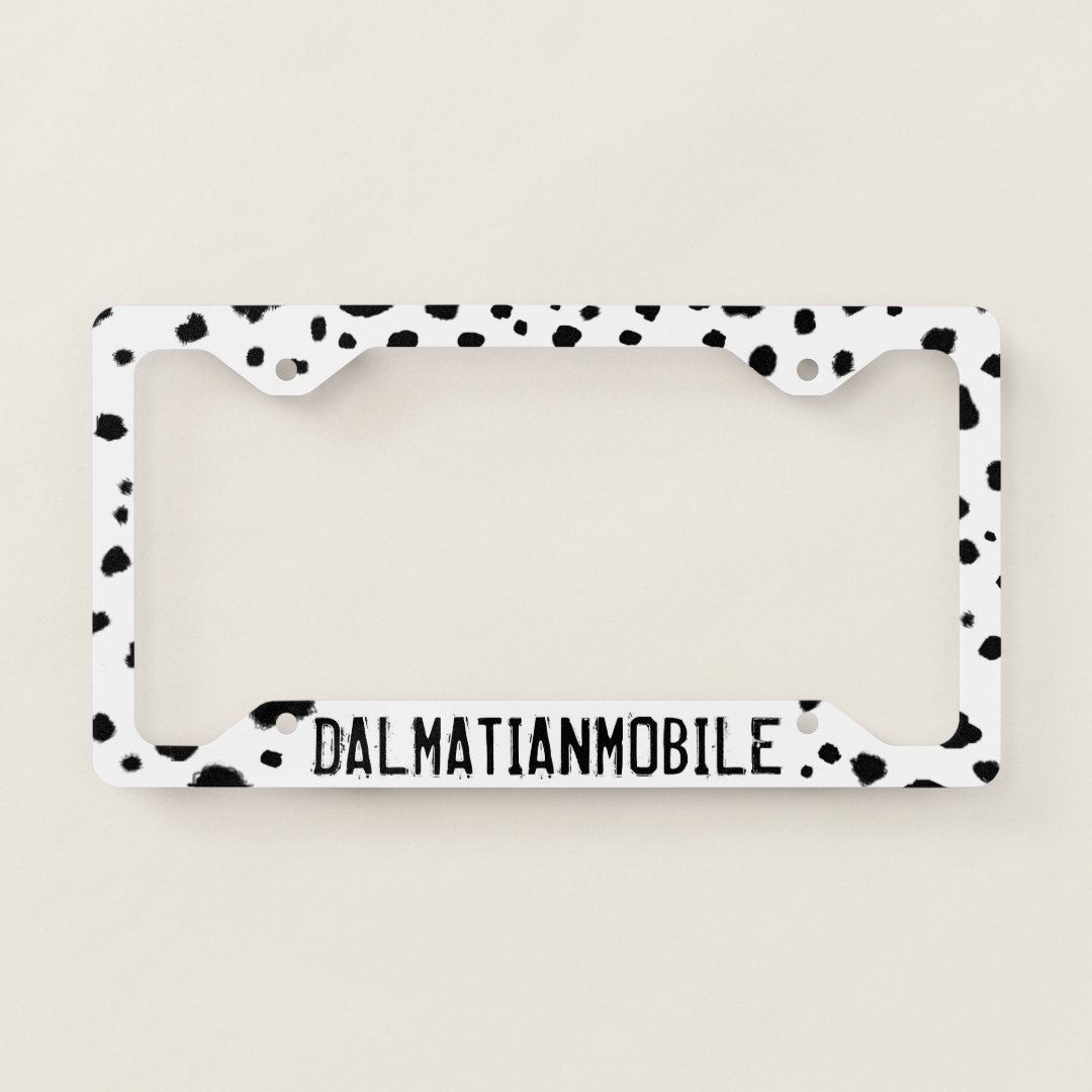 Dalmatianmobile - Dalmatian Spots - Custom License Plate Frame | Zazzle
