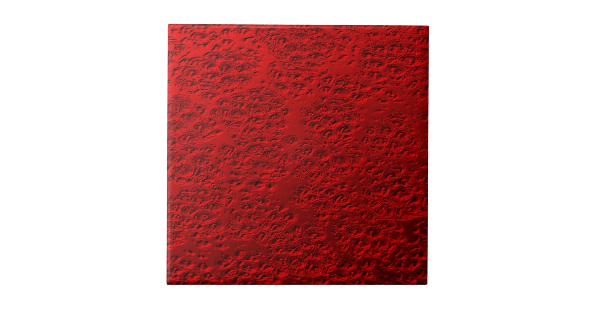 Damaged red metal ceramic tile | Zazzle
