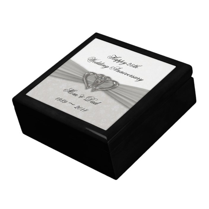 Damask 25th Wedding Anniversary Gift Box | Zazzle.com