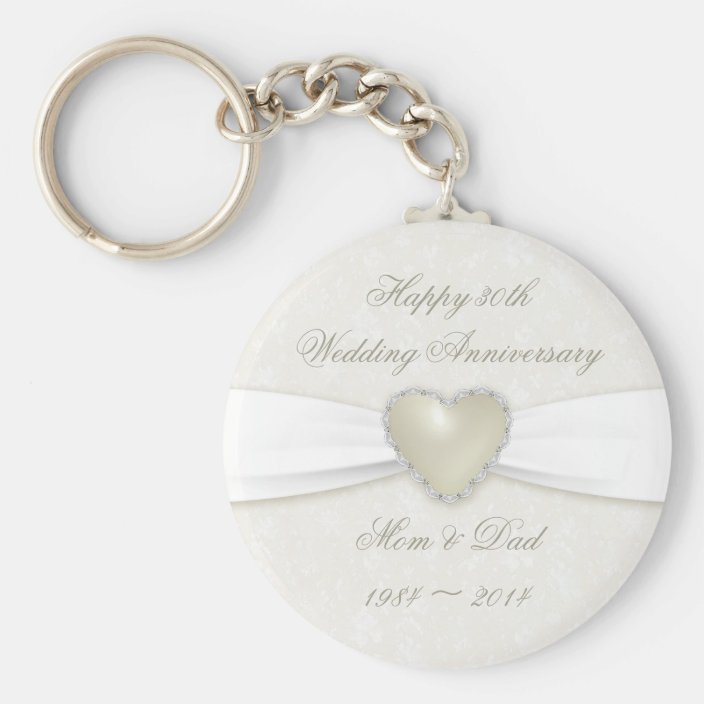 Damask 30th Wedding Anniversary Key Chain | Zazzle.com