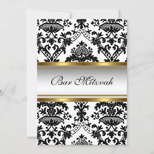 Damask Bar Mitzvah Invitation | Zazzle