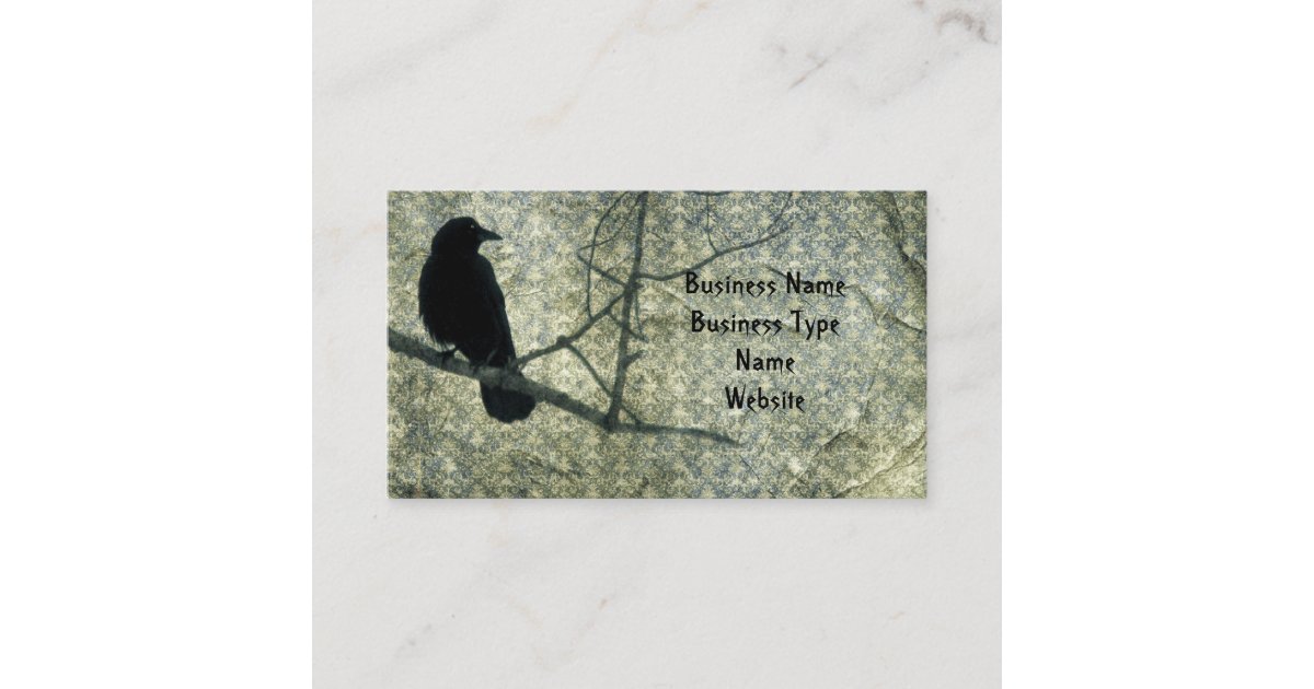 Damask Crow Business Card | Zazzle