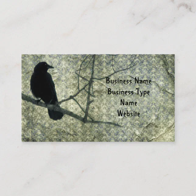 Damask Crow Business Card | Zazzle
