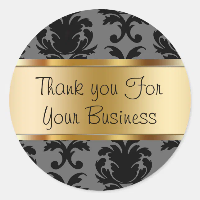 Damask Customer Thank You Stickers | Zazzle