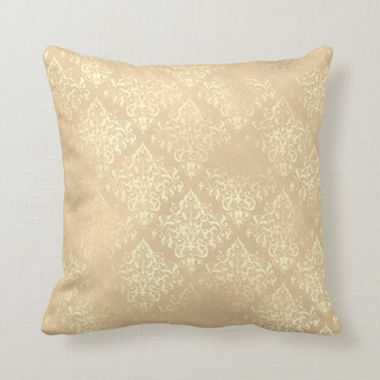 Damask gold elegant vintage Victorian Throw Pillow | Zazzle.com