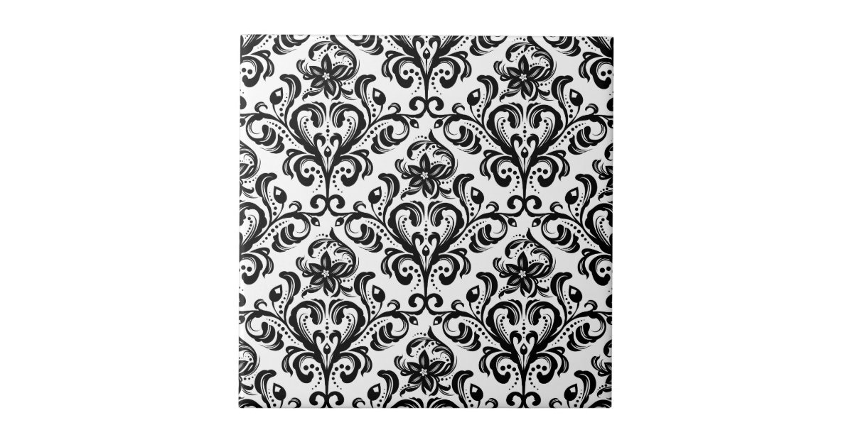 Damask Pattern Ceramic Tile | Zazzle