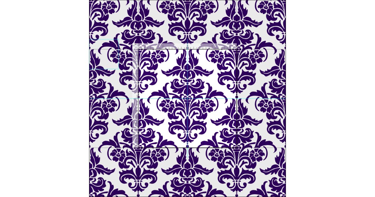 Damask Pattern - Deep Purple on White Fabric | Zazzle