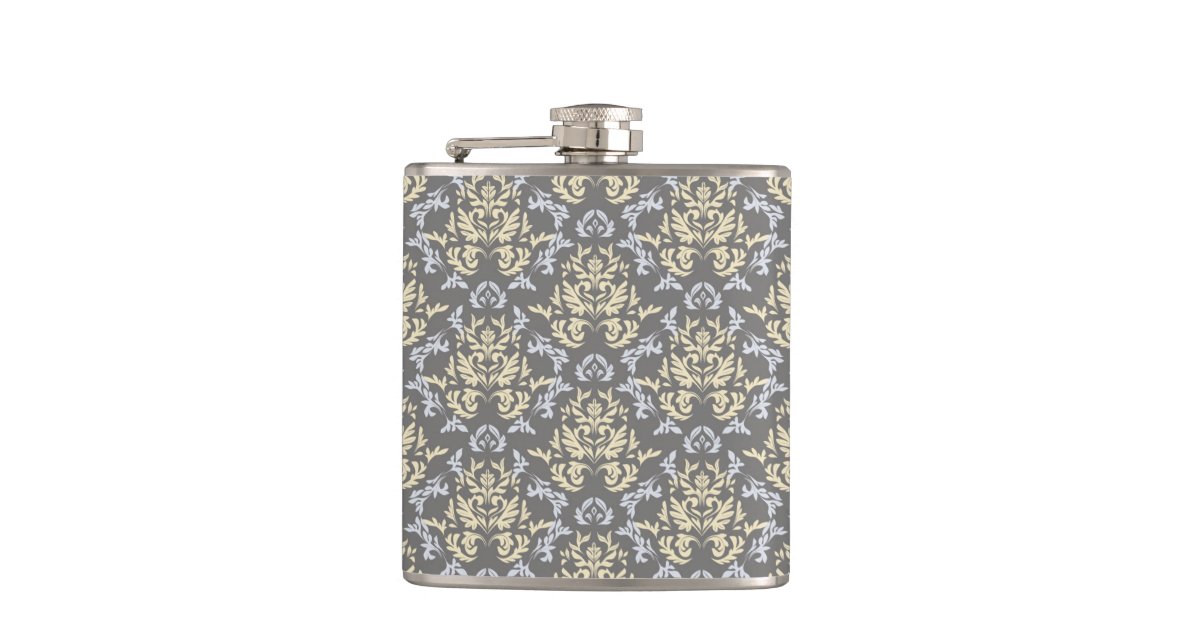 Damask pattern hip flask | Zazzle
