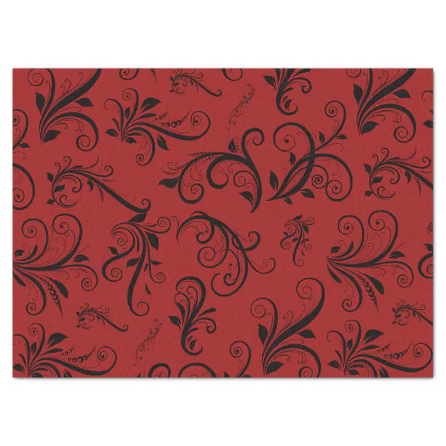 Damask Pattern, Red Damask, French Damask Tissue Paper | Zazzle