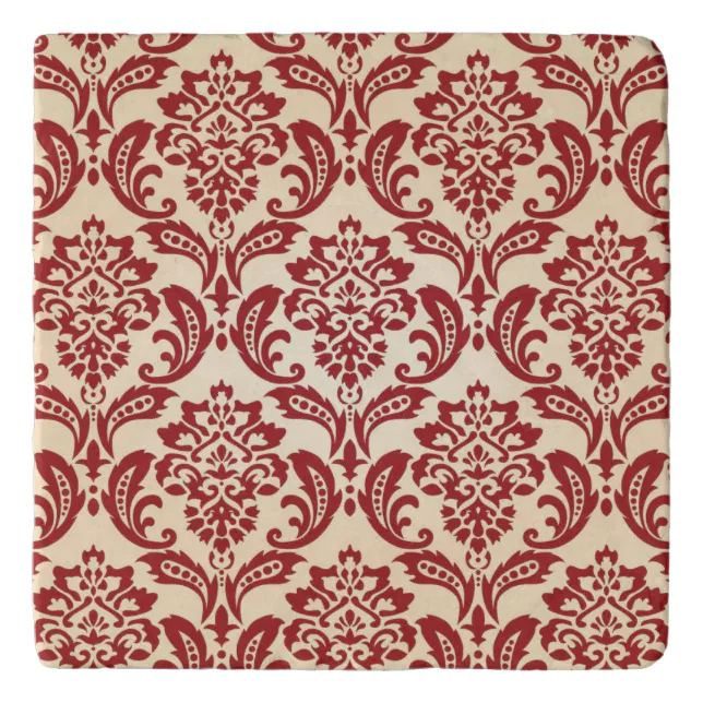 Damask pattern wallpaper trivet | Zazzle