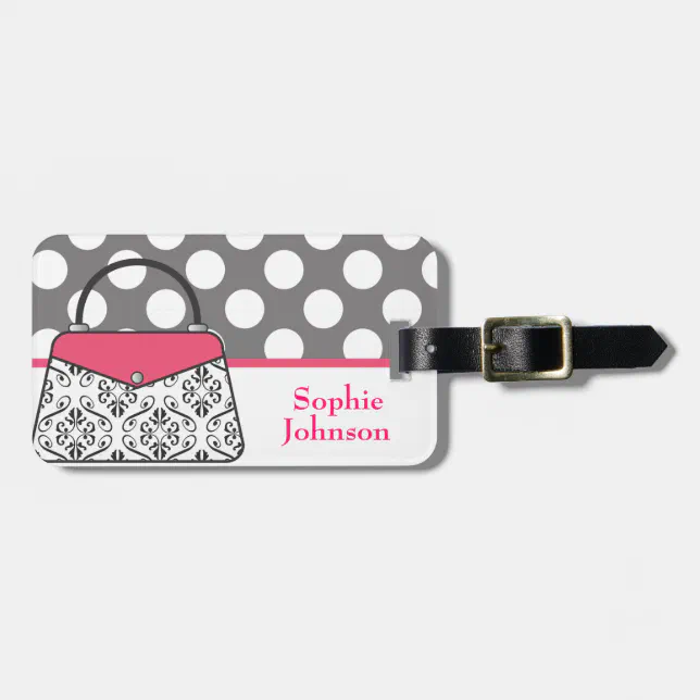 Damask Purse Handbag Luggage Tag | Zazzle