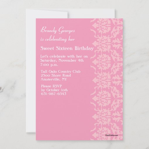 Damask See Through Photo Invitation | Zazzle