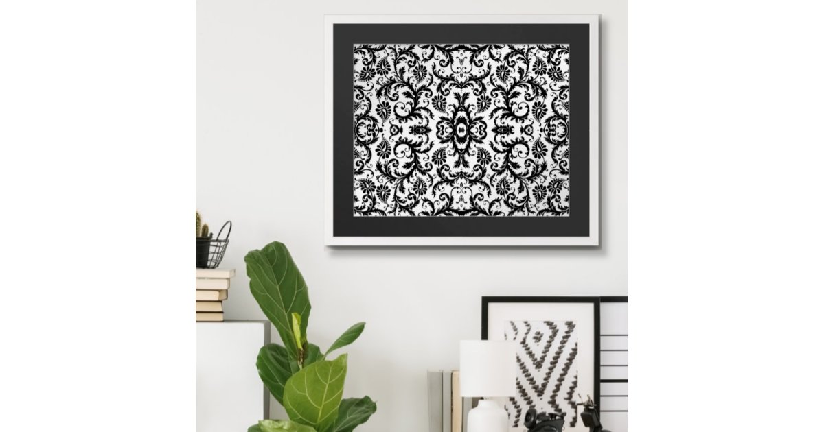 Damask Swirl Wedding Pattern 2 Poster | Zazzle