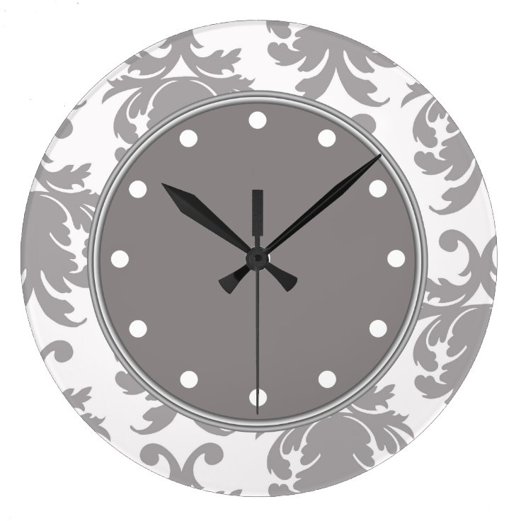 Damask Wall Clocks | Zazzle