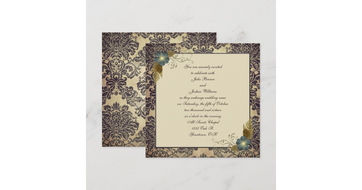 Damask Wedding Invitation | Zazzle