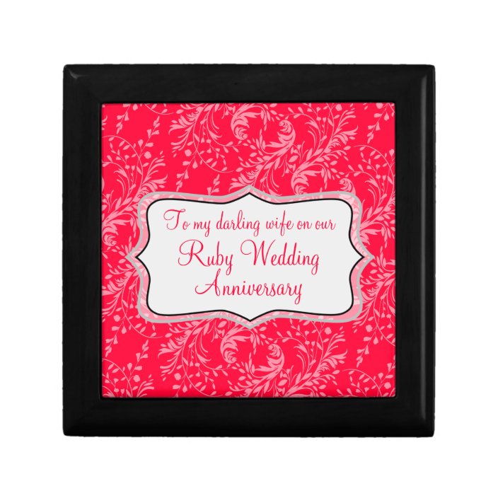 Damask wife Ruby wedding gift box red black | Zazzle.com