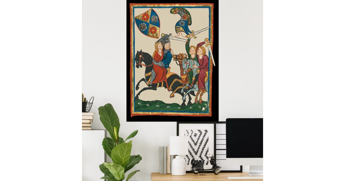 Damsel In Distress, 14th Century Medieval Art Poster | Zazzle