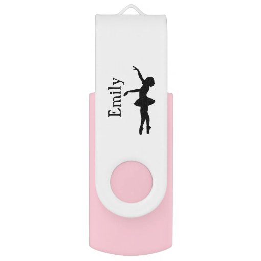 Dance - Ballet Dancer Silhouette Personalized Flash Drive | Zazzle