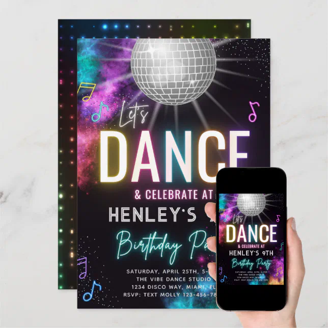 Dance Birthday Invitation | Dance Invitation | Zazzle