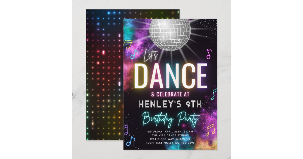 Dance Birthday Invitation | Dance Invitation | Zazzle