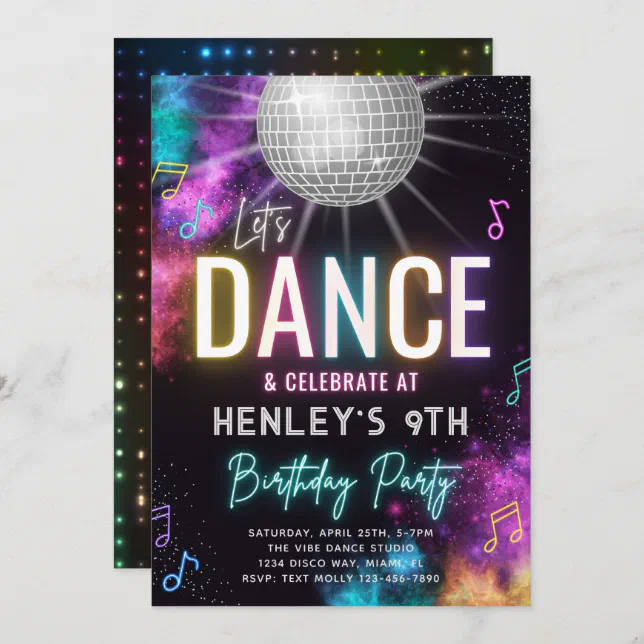 Dance Birthday Invitation | Dance Invitation | Zazzle