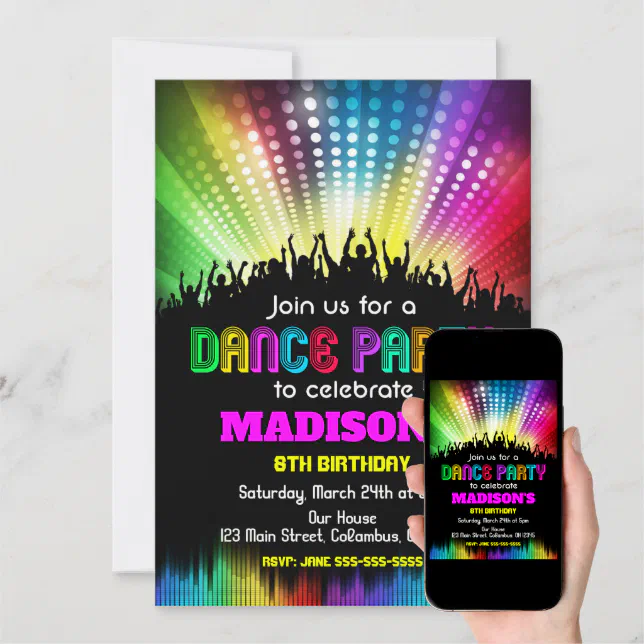 Dance Birthday Party Invitation | Zazzle