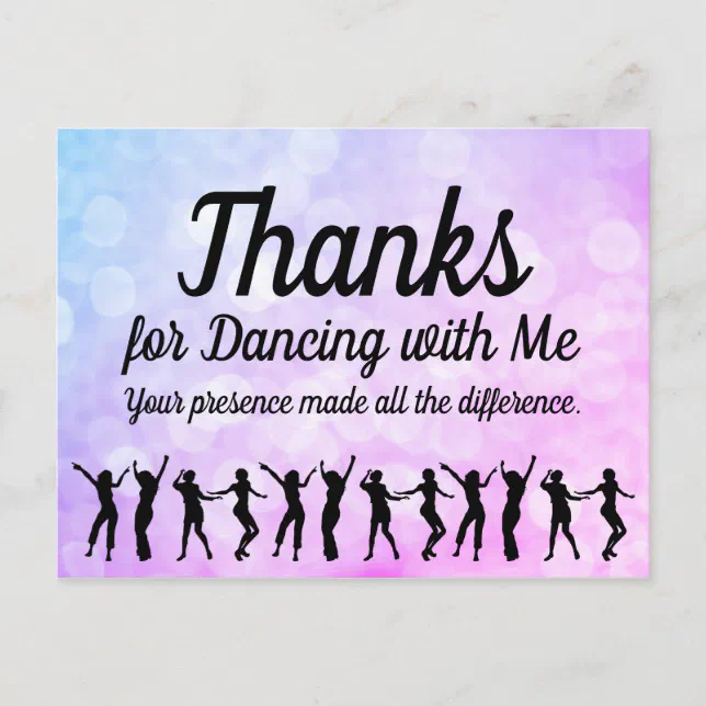 Dance Birthday Party Thank You Postcard | Zazzle