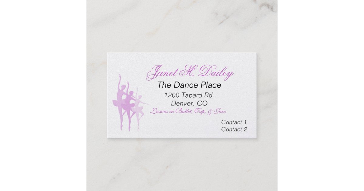 Dance Business Card | Zazzle
