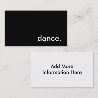 Dance Business Card | Zazzle