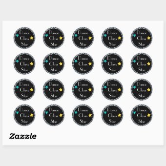 Dance Class Star with Stars Classic Round Sticker | Zazzle
