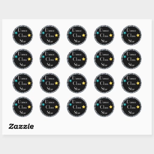 Dance Class Star with Stars Classic Round Sticker | Zazzle