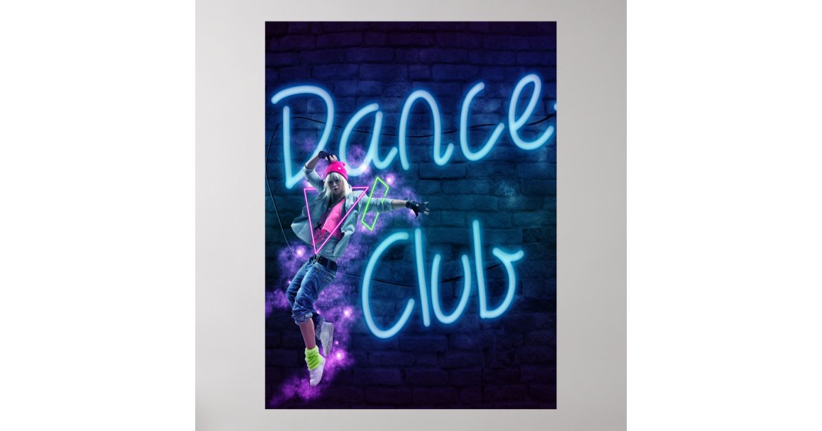 Dance Club Neon Sign Poster | Zazzle