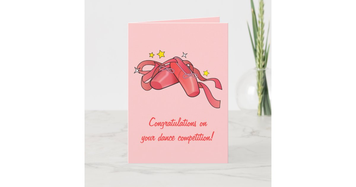 Dance Competition Congratulations:Red Ballet Shoes Card | Zazzle
