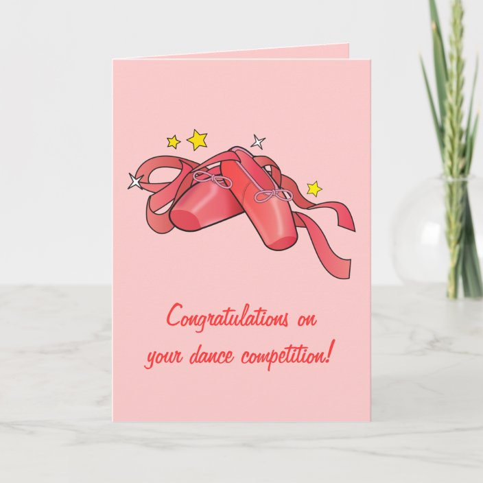 Dance Competition Congratulations:Red Ballet Shoes Card | Zazzle.com