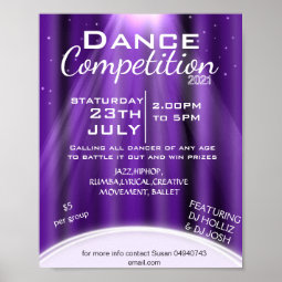 Dance competition PTA PTO Poster | Zazzle