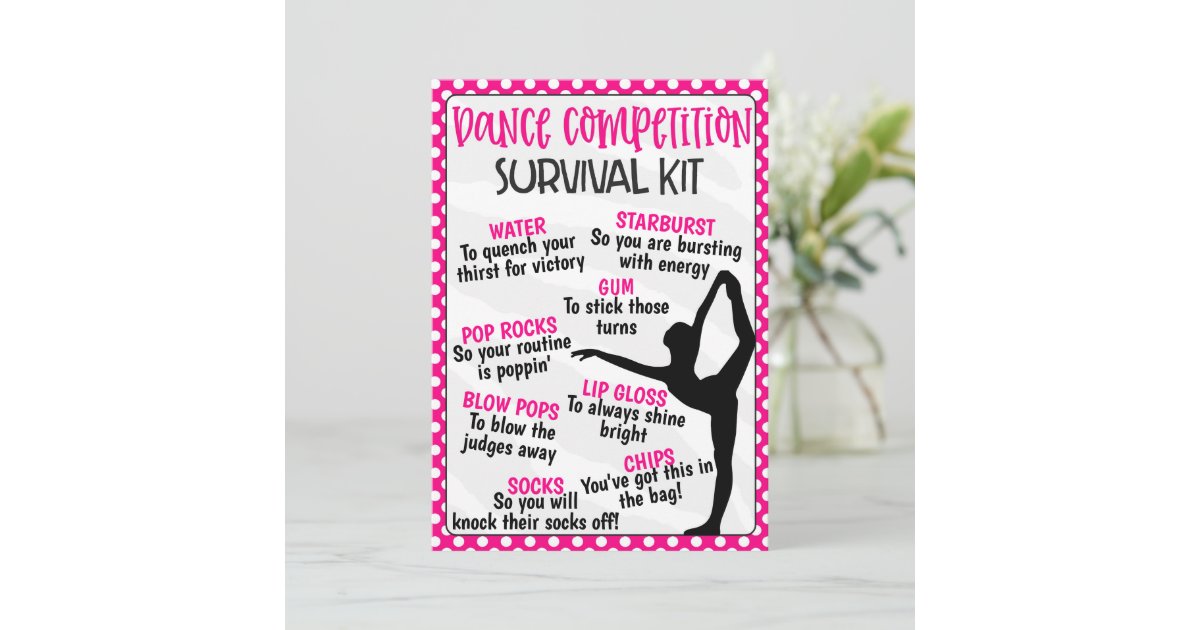 Dance Competition Survival Kit Invitation | Zazzle
