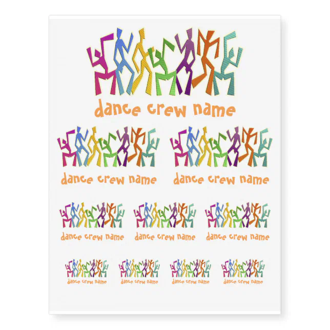 Dance Crew or Dance Studio Logo Temporary Tattoos | Zazzle