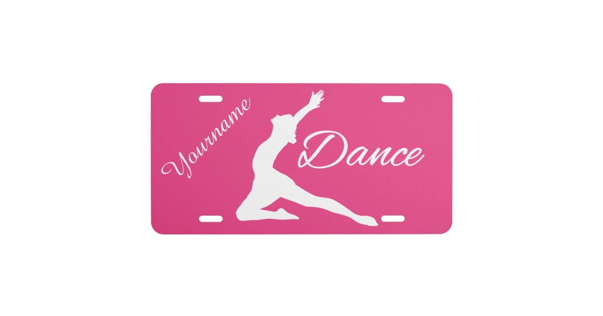 DANCE custom monogram & color license plate | Zazzle