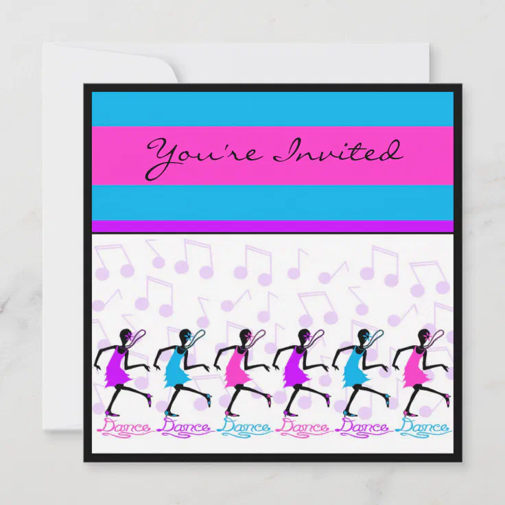 dance dance dance invitation template | Zazzle
