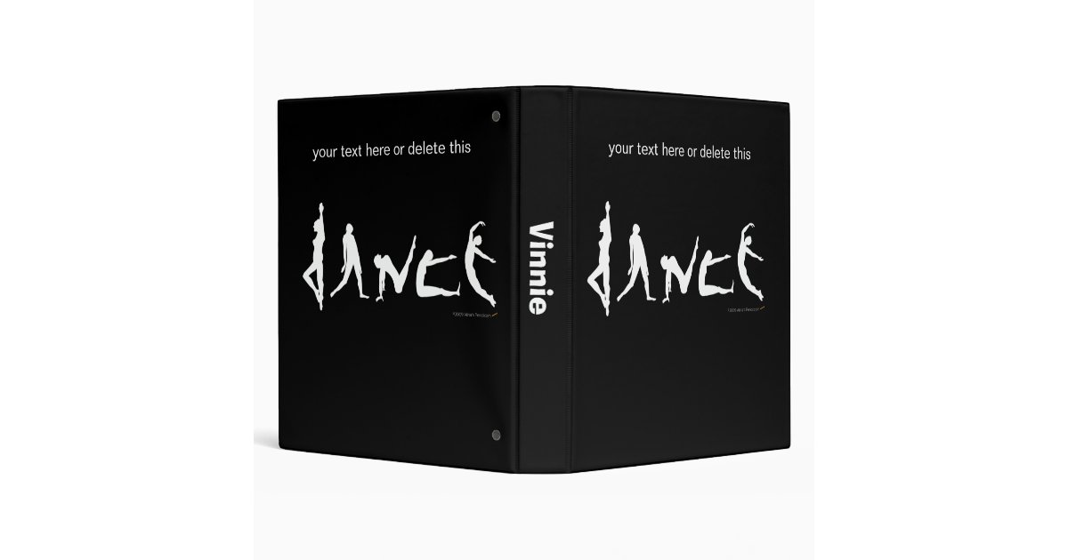Dance Dancing Silhouettes in Dance Positions Black 3 Ring Binder | Zazzle