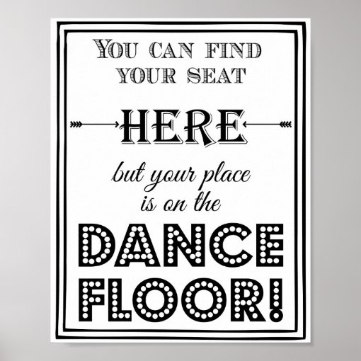 Dance floor seating plan wedding or party sign | Zazzle
