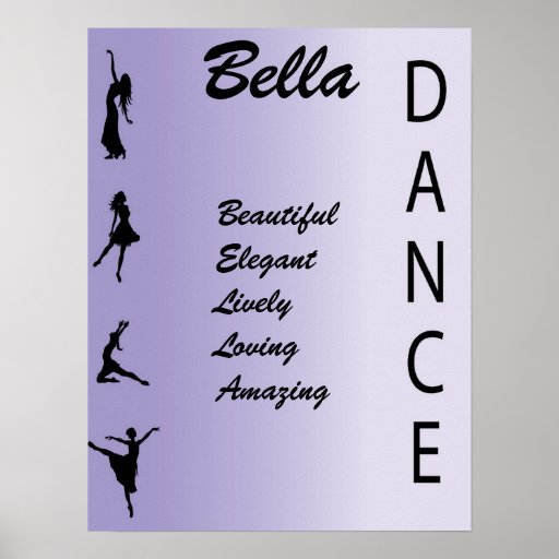 Dance Girls Name Art Wall Print Poster | Zazzle