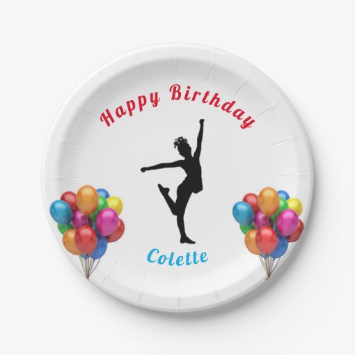 Dance Happy Birthday Balloons Paper Plates | Zazzle