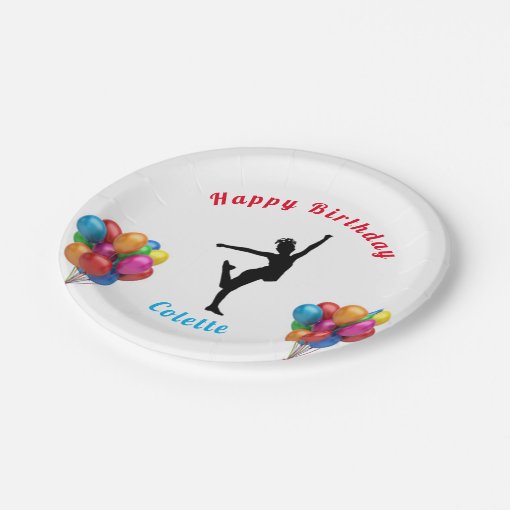 Dance Happy Birthday Balloons Paper Plates | Zazzle