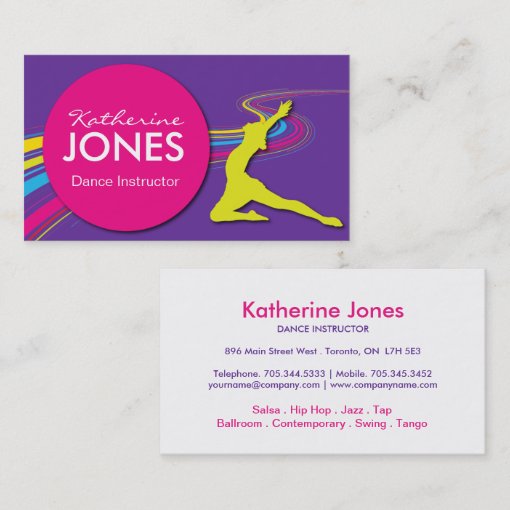 Dance Instructor Business Card | Zazzle