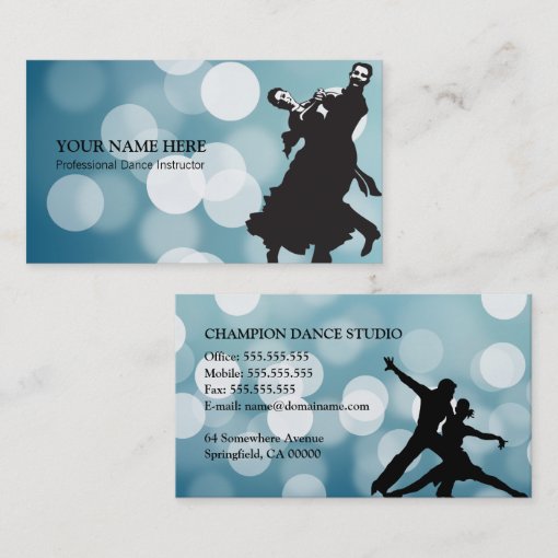 Dance Instructor Business Card Template | Zazzle